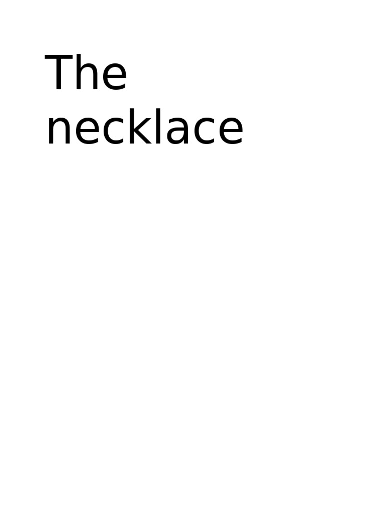 The Necklace | PDF