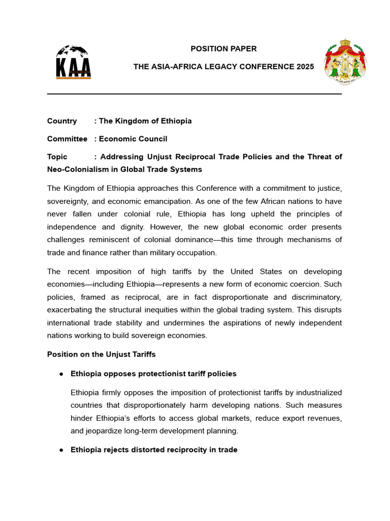 Muhamad Ali Muharam - Ethiopia | PDF | Tariff | Ethiopia