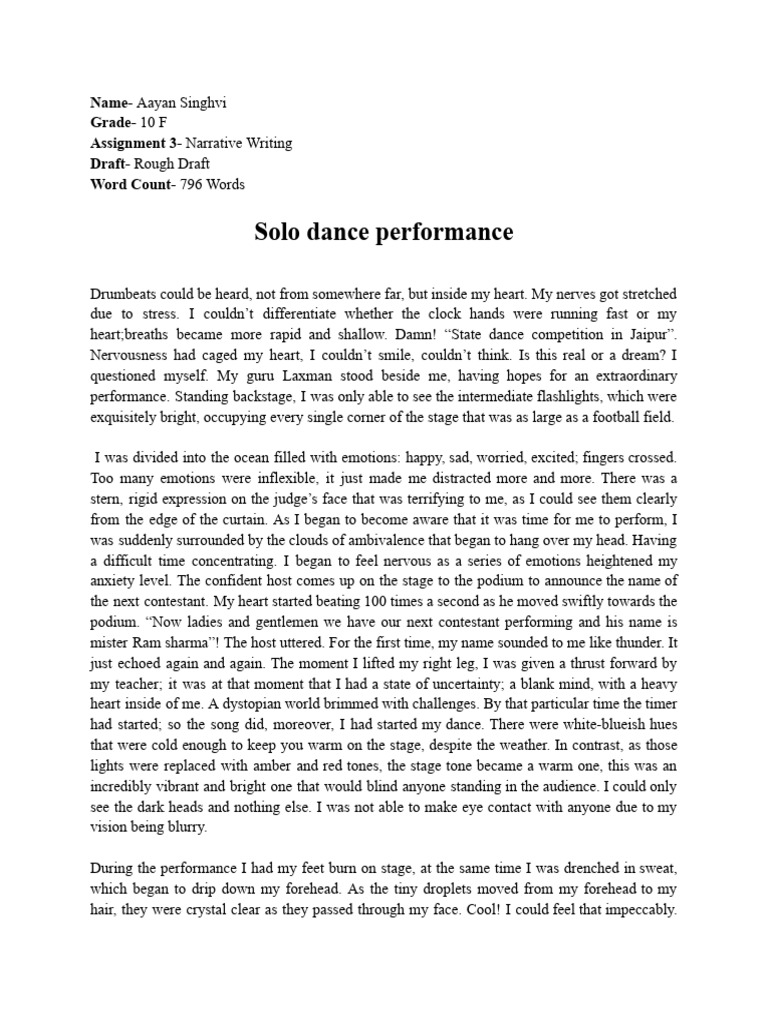 Aayan Singhvi Grade 10 F - Narrative Writing - Final Draft | PDF