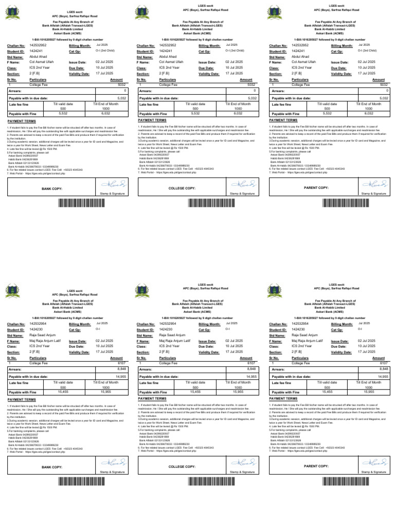 FV Ics 2nd Year 2 FB | PDF | Fee | Payments