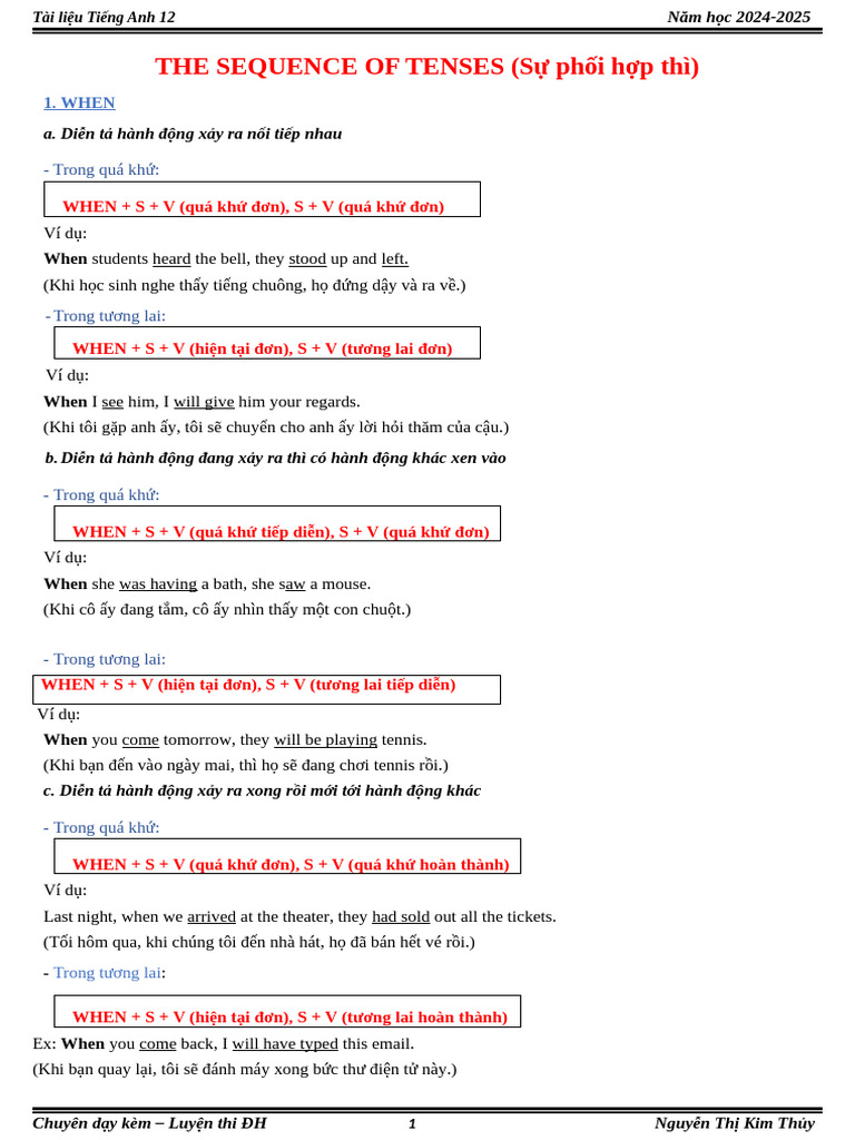 The Sequence of Tenses | PDF