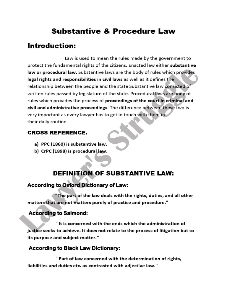 Procedural and Substantive Laws | PDF | Lawsuit | Pleading