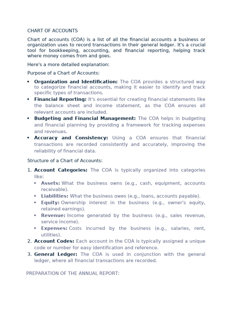 Chart of Accounts-Summarized | PDF | Expense | Financial Accounting