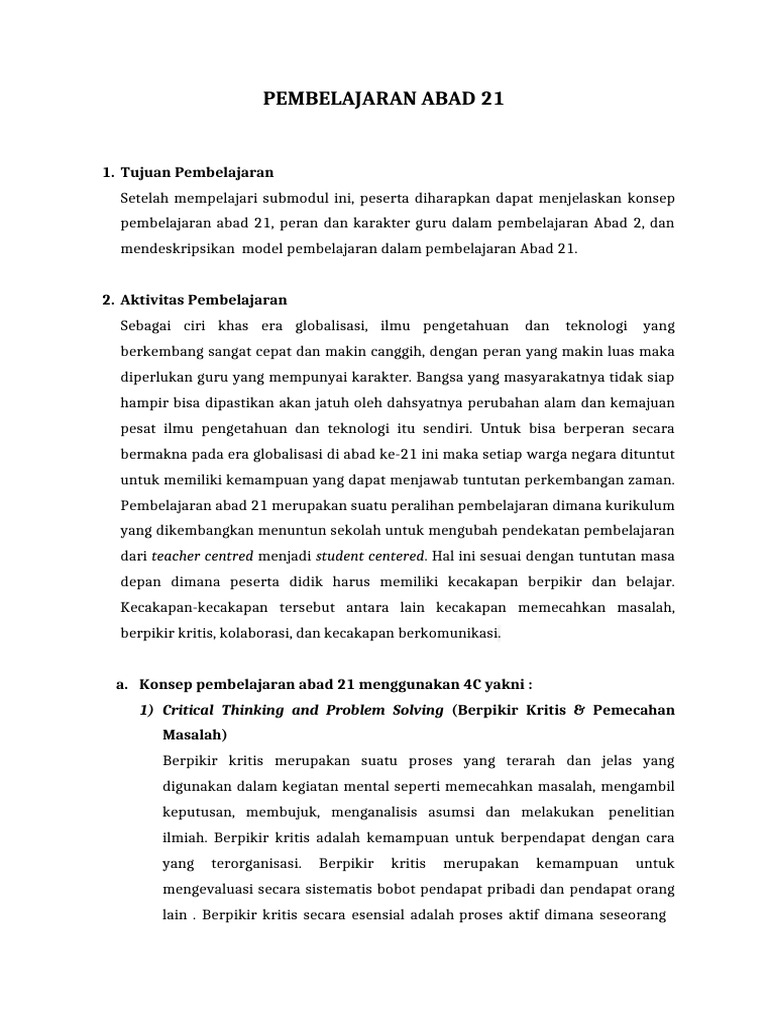 Pembelajaran Abad 21 | PDF