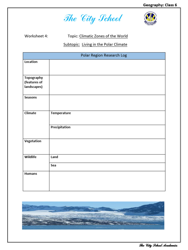 Polar Climate Zones Worksheet | PDF