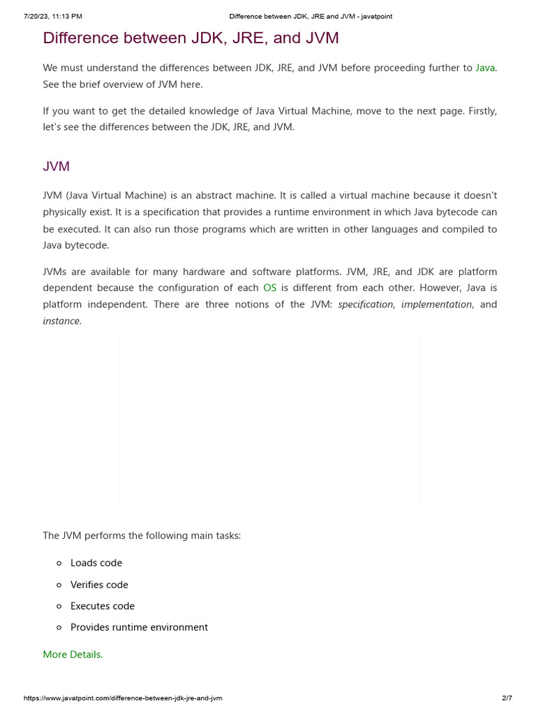 JDK, JRE, and JVM Differences Explained | PDF | Java Virtual Machine ...
