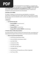 The Organizational Structure of A Local Disaster Risk Reduction and ...