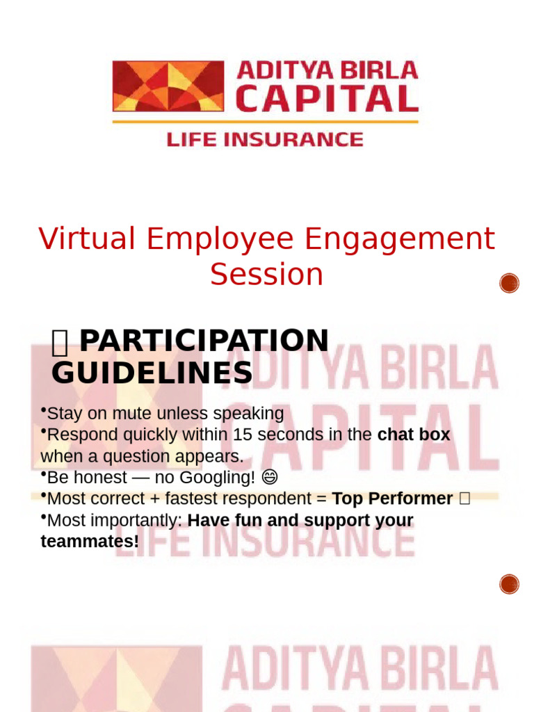Virtual Employee Engagement Session | PDF