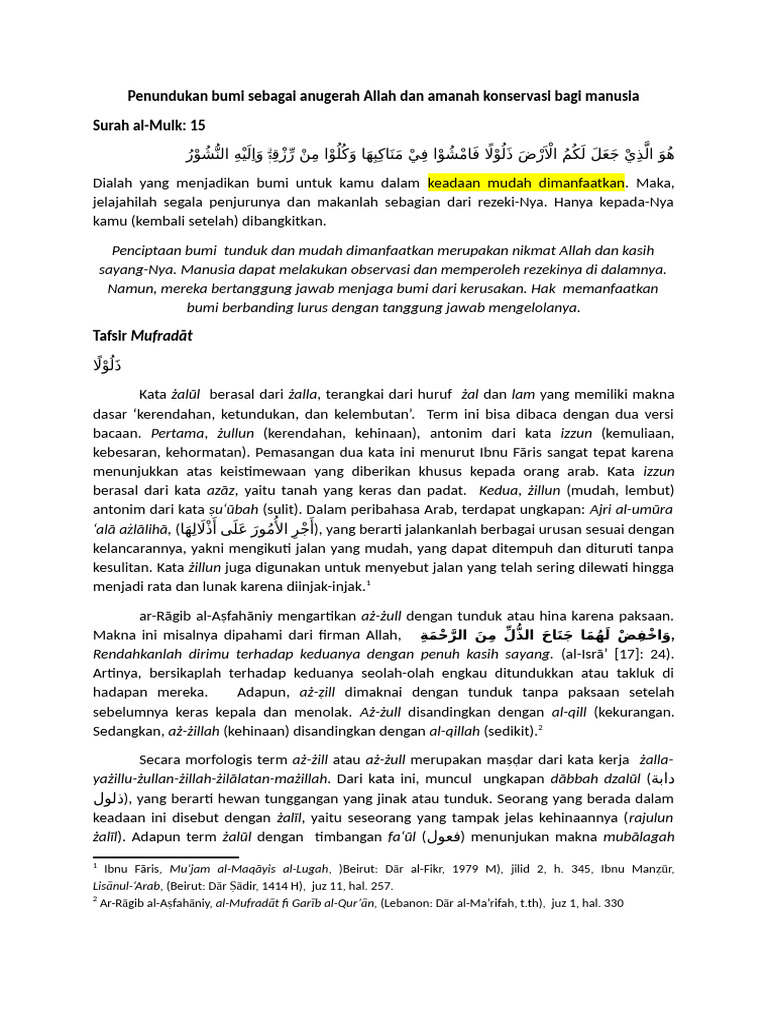 Al-Mulk Ayat 15 Rev | PDF
