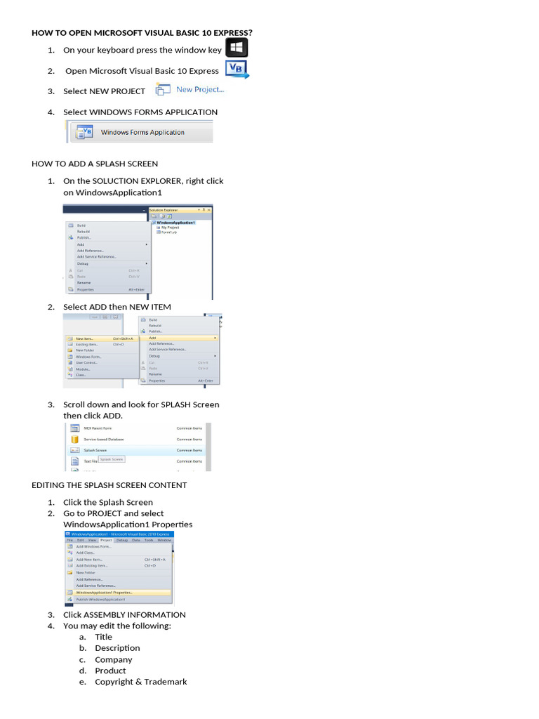 How To Open Microsoft Visual Basic 10 Express | PDF