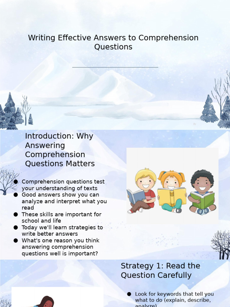 Presentation - Answering Questions Effectively | PDF | Reading ...