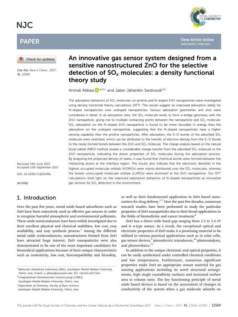 An Innovative Gas Sensor System Designed From A Sensitive ...