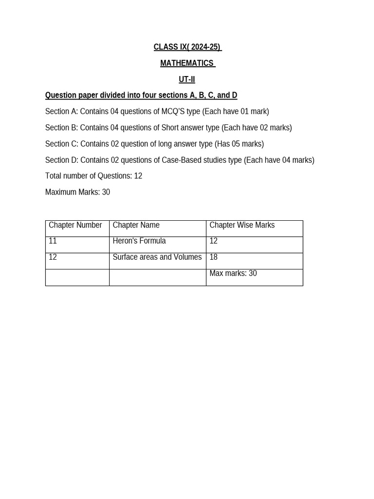 Blueprint UT2 For IX Class | PDF