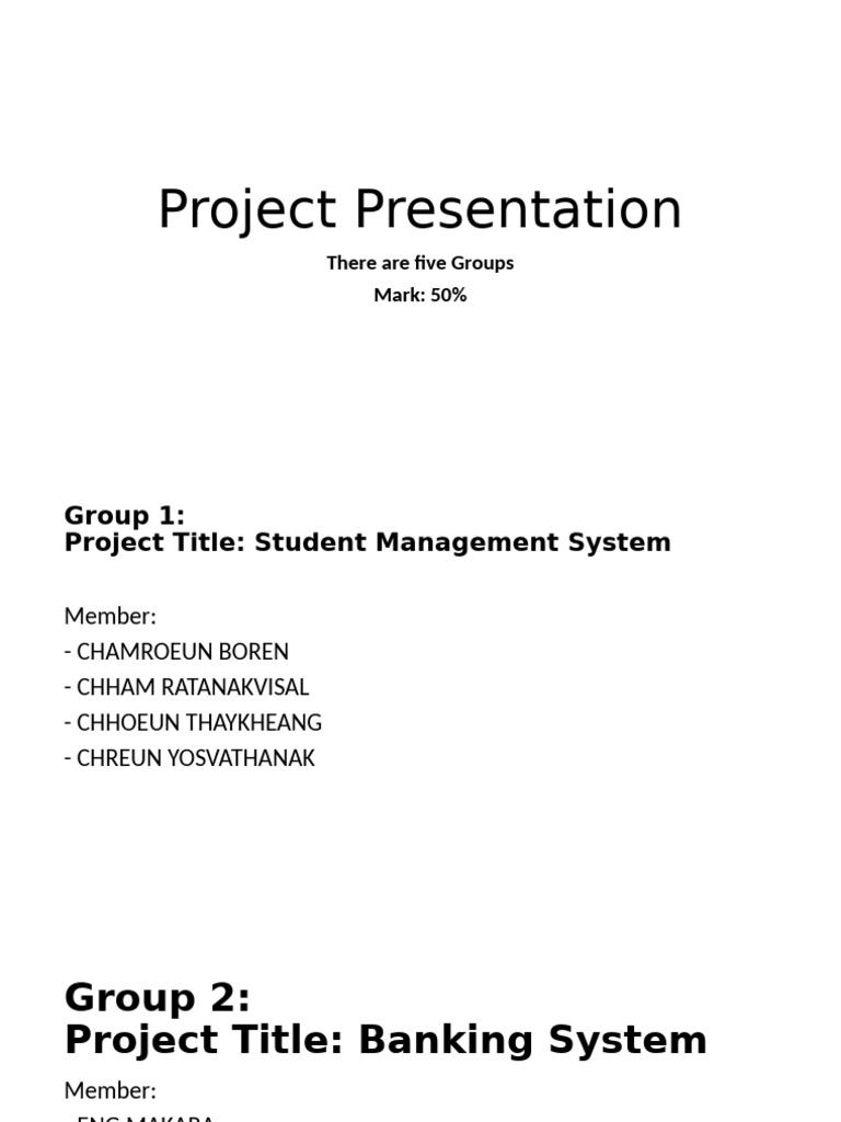 Group Presentation Final Project (OOP) | PDF