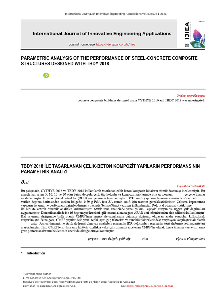B7-Parametric Analysis of The Performance of Steel-Concrete Composite Structures Designed With ...