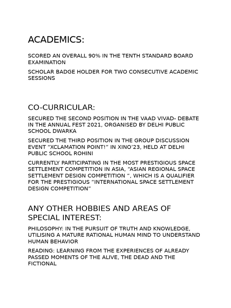 Student Council Application Overview | PDF