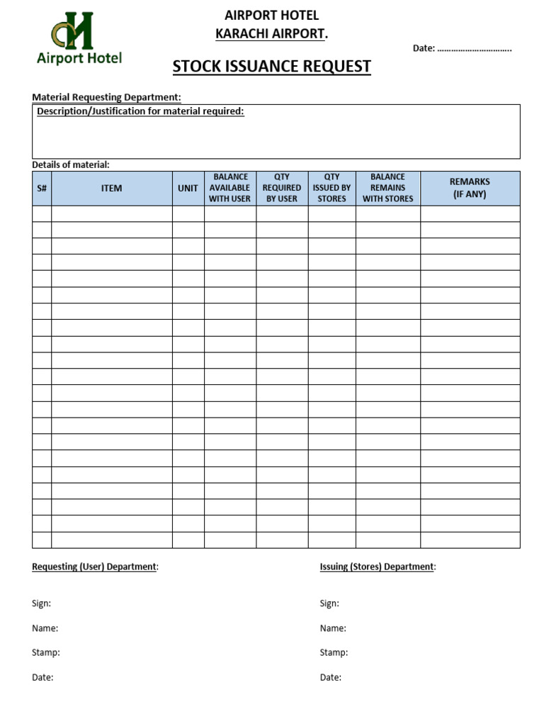 Material Request & Material Issuance Form-1 | PDF