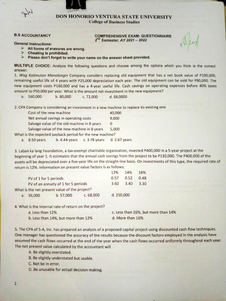 Qualifying Exam Reviewer | PDF