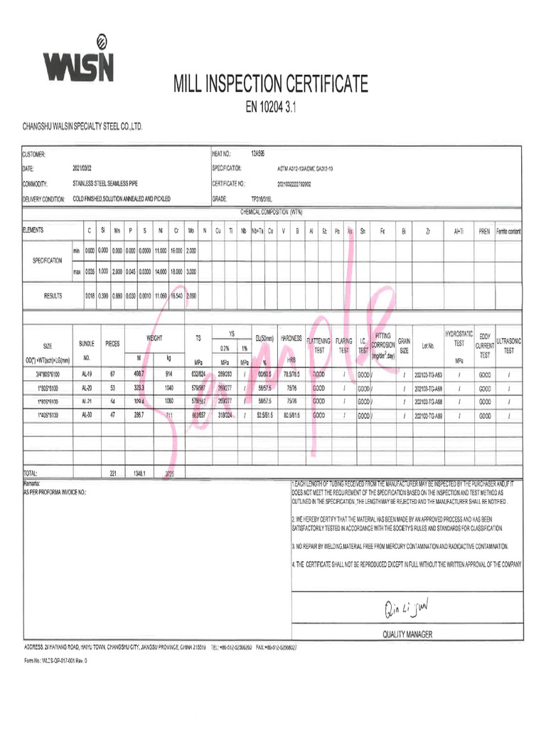 Astm A312 316L | PDF