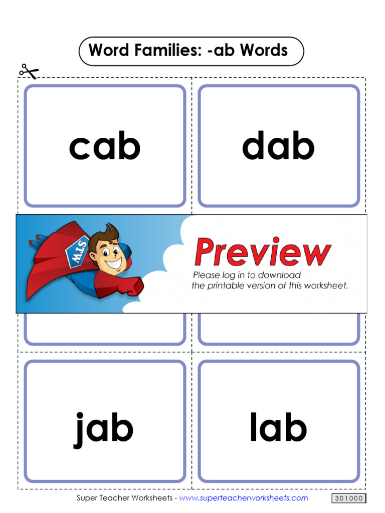 Word Families Flashcards Ab | PDF