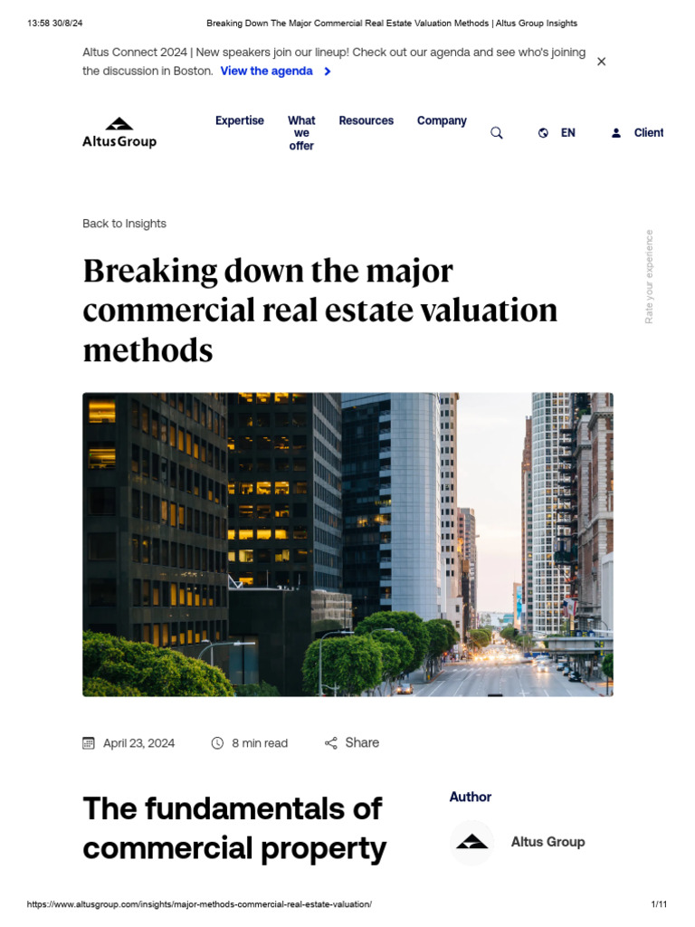 Key Commercial Real Estate Valuation Methods | PDF | Valuation (Finance ...
