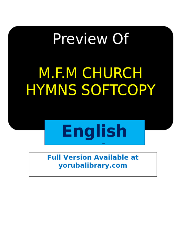 MFM Church Hymns Softcopy Preview | PDF | Glory (Religion) | God The Father