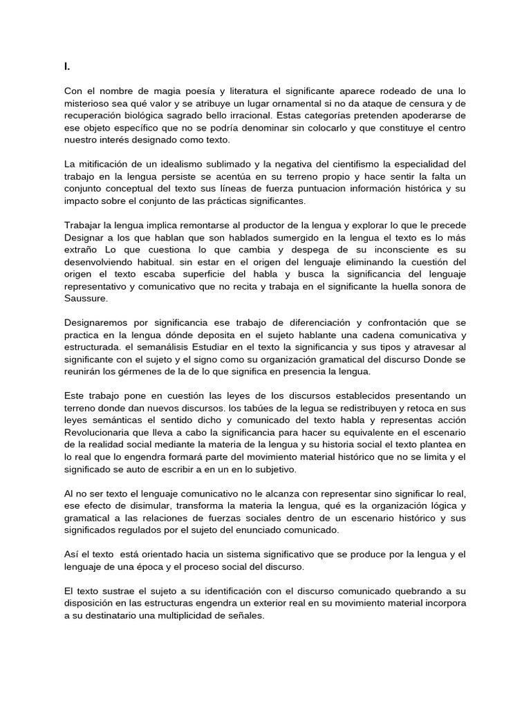 Resumen Kristeva L Semiología I | PDF | Semiótica | Discurso