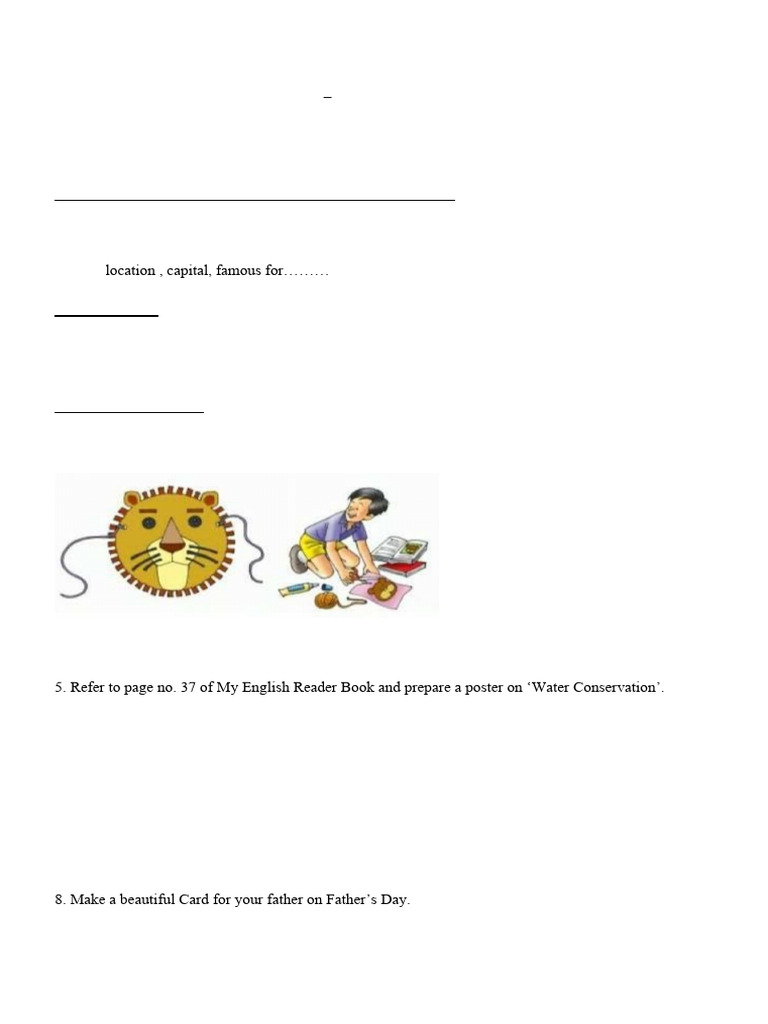 Class III Holidays Homework | PDF