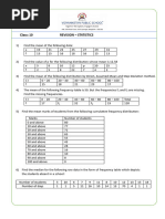 Class 10 Statistics PQ Sheet 4 | PDF | Mean | Median