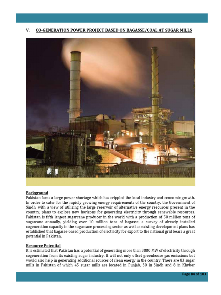Co Generation Power Project | PDF | Cogeneration | Sugarcane