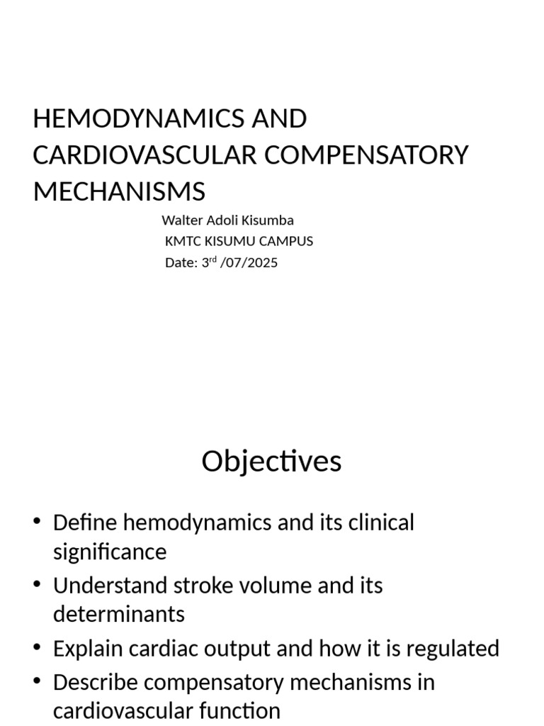Hemodynamics and Cardiovascular Mechanisms | PDF