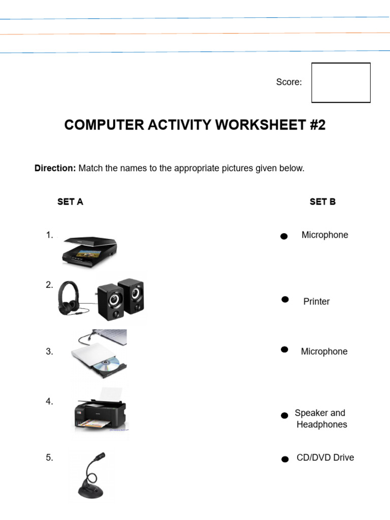 Computer Activity Worksheet #2 | PDF
