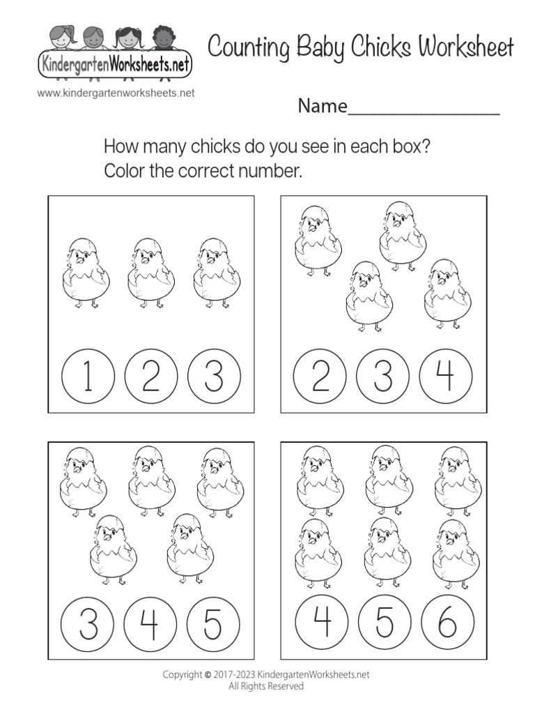 Counting Baby Chicks Worksheet | PDF