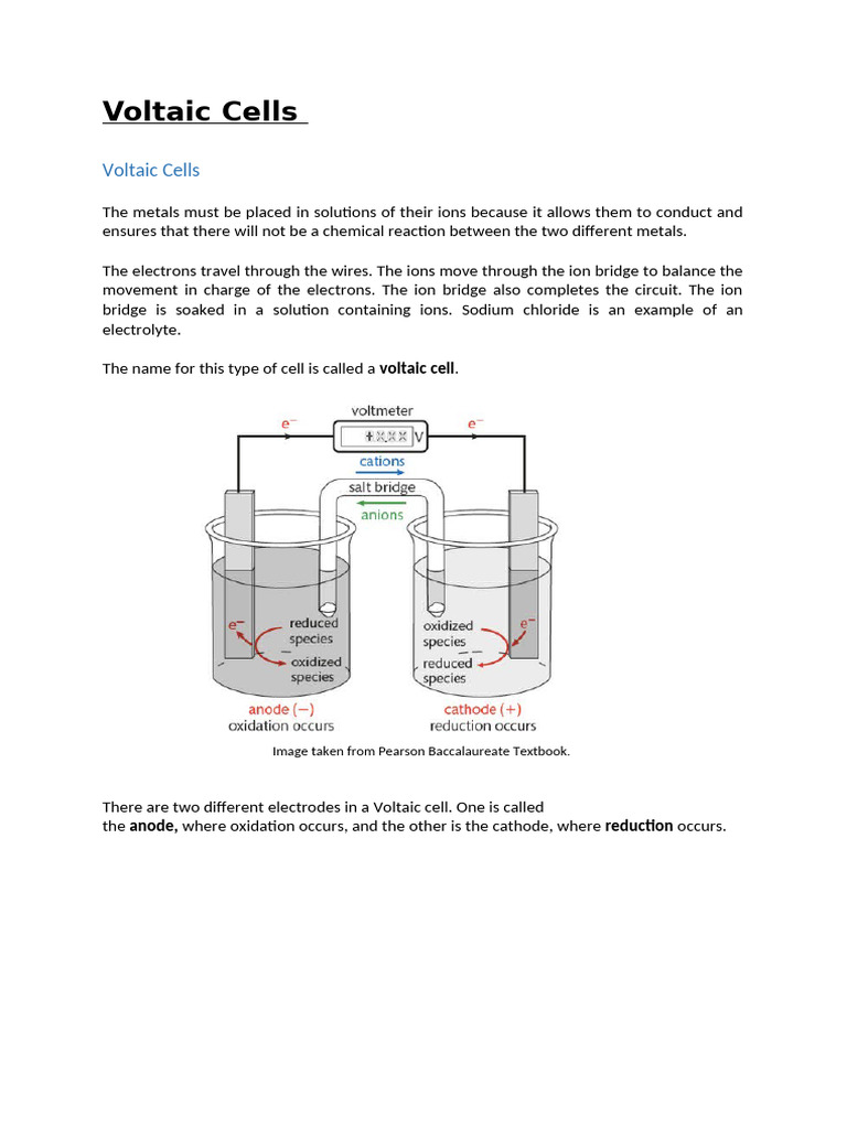 Understanding Voltaic Cells and Electrochemistry | PDF ...