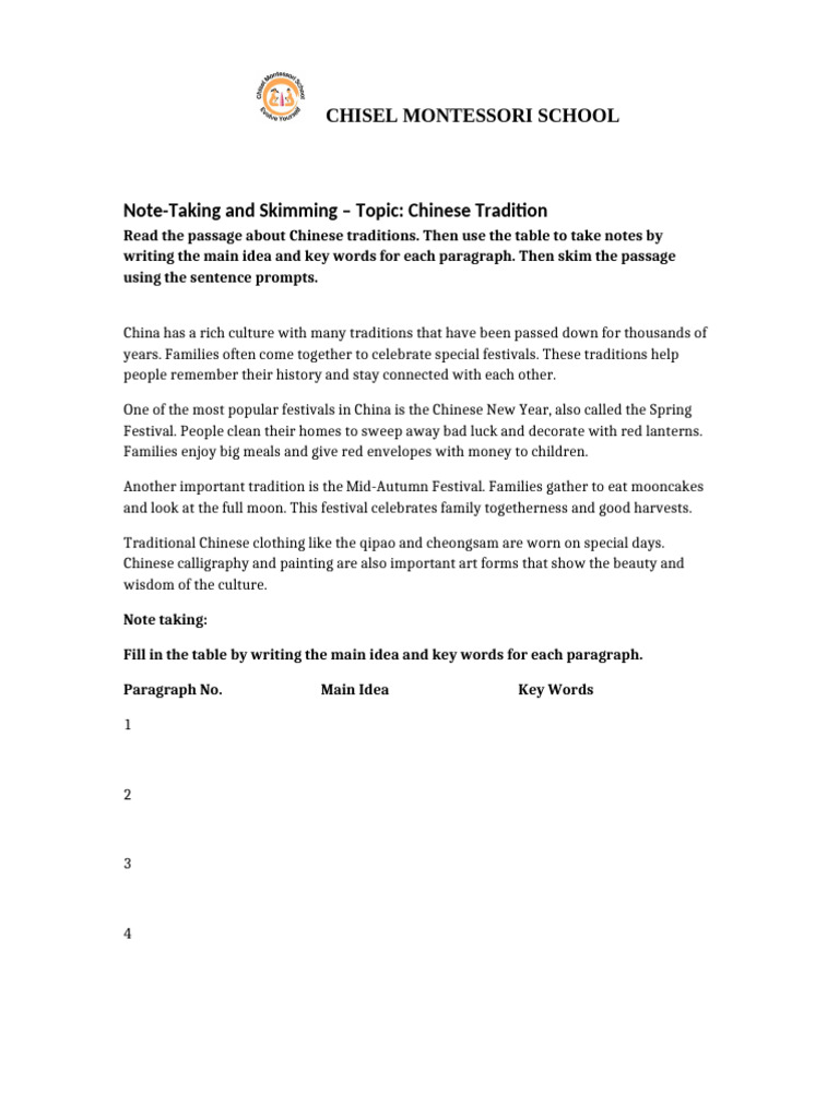 Chinese Traditions: Note-Taking Guide | PDF