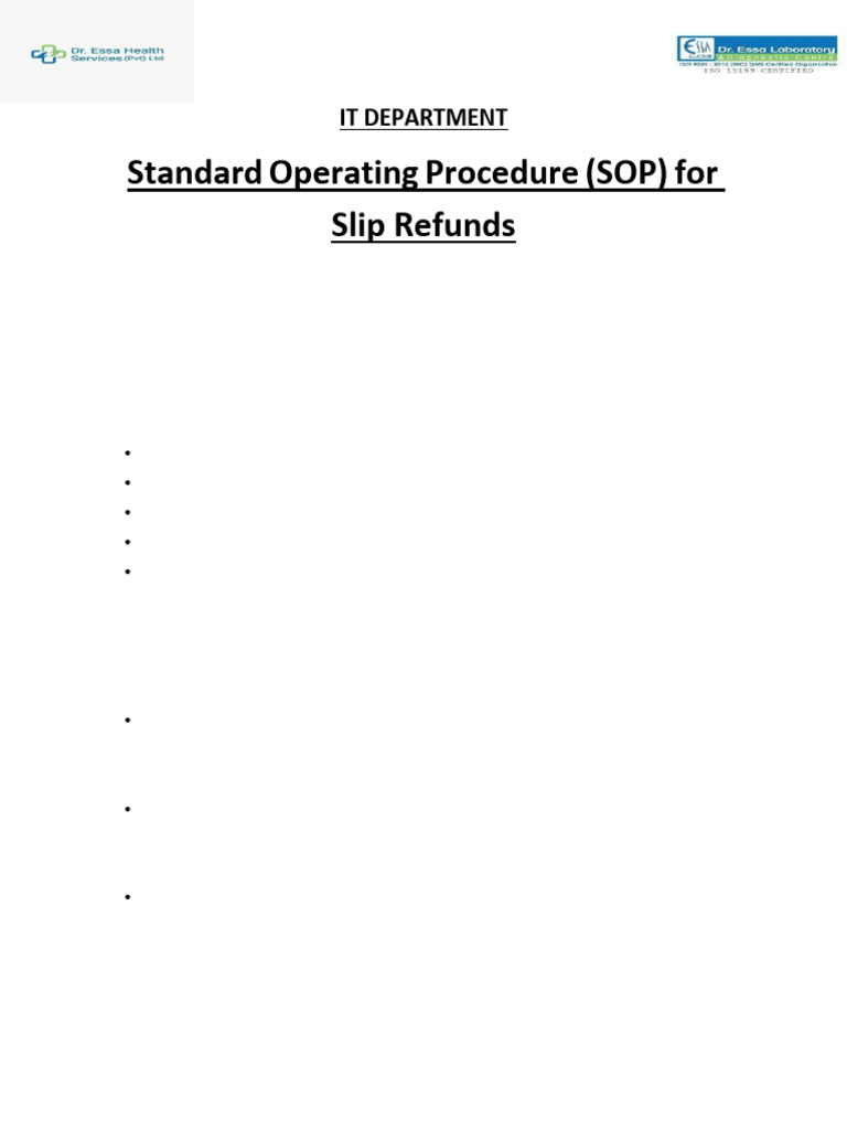 SOP for Slip Refund Process | PDF