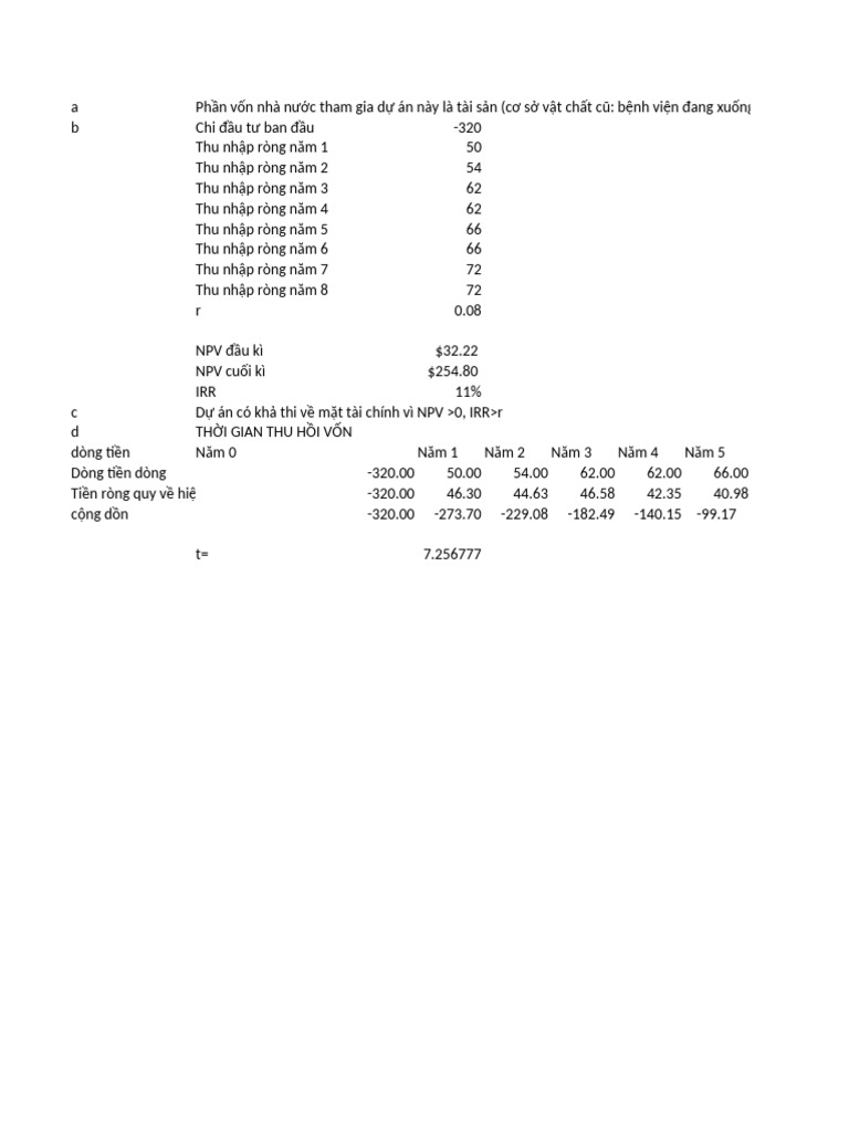 Bt Chữa Ôn Tập Npv, Irr | PDF