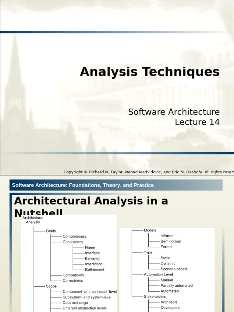 14 Analysis Techniques | PDF | Software Architecture | Reliability Engineering