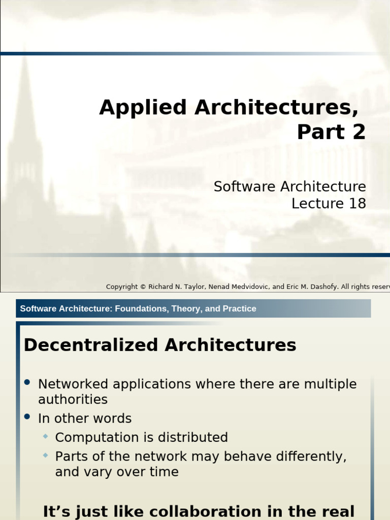 18 Applied Architectures Part 2 | PDF | Peer To Peer | Computing