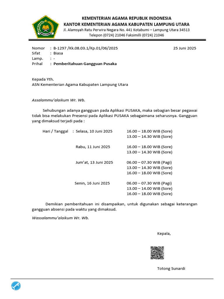 Surat Keterangan Pusaka Error 10-11-13-16 Juni 2025 (Pagi-Sore) | PDF