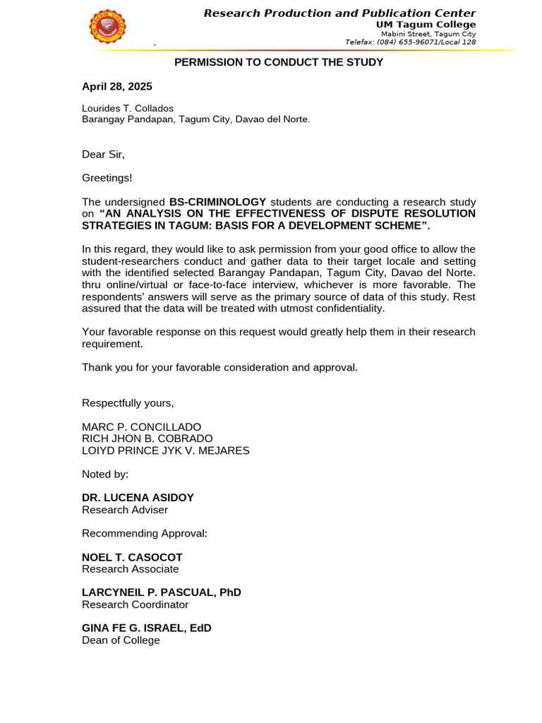 Dispute Resolution Study in Tagum | PDF