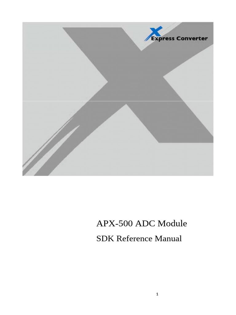 Apx-500 Adc Module SDK | PDF | Parameter (Computer Programming ...