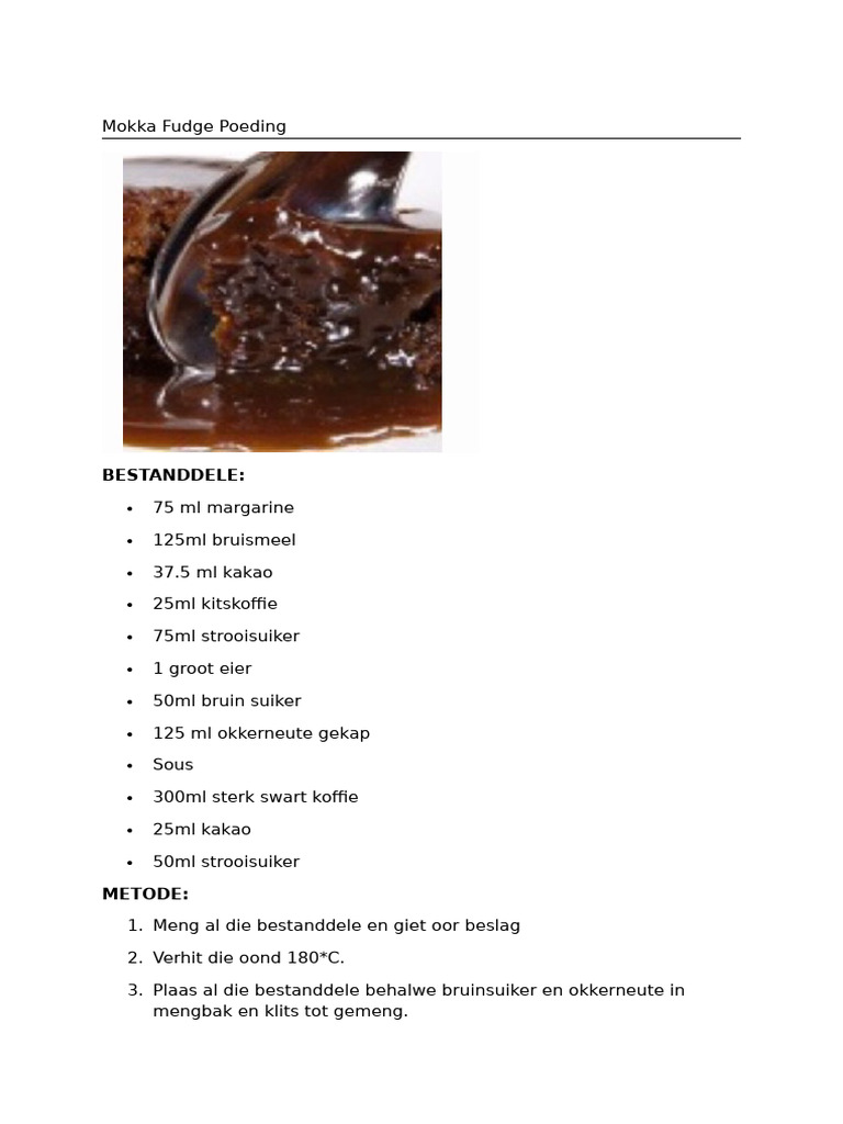 Poedings Resepte | PDF