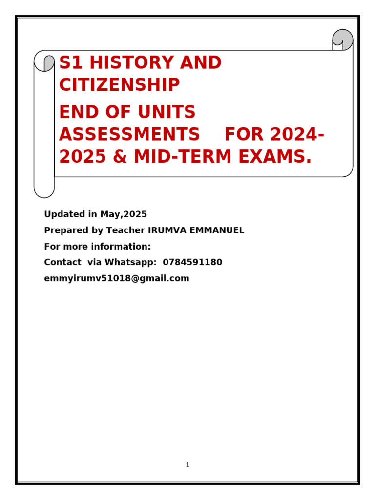 S1 History & Citizenship Exam Guide | PDF | Africa | North Africa