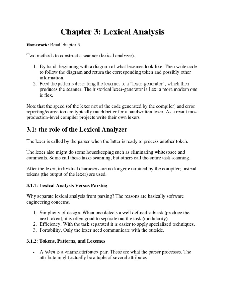 Lexical Analysis for CS Students | PDF | Formalism (Deductive ...