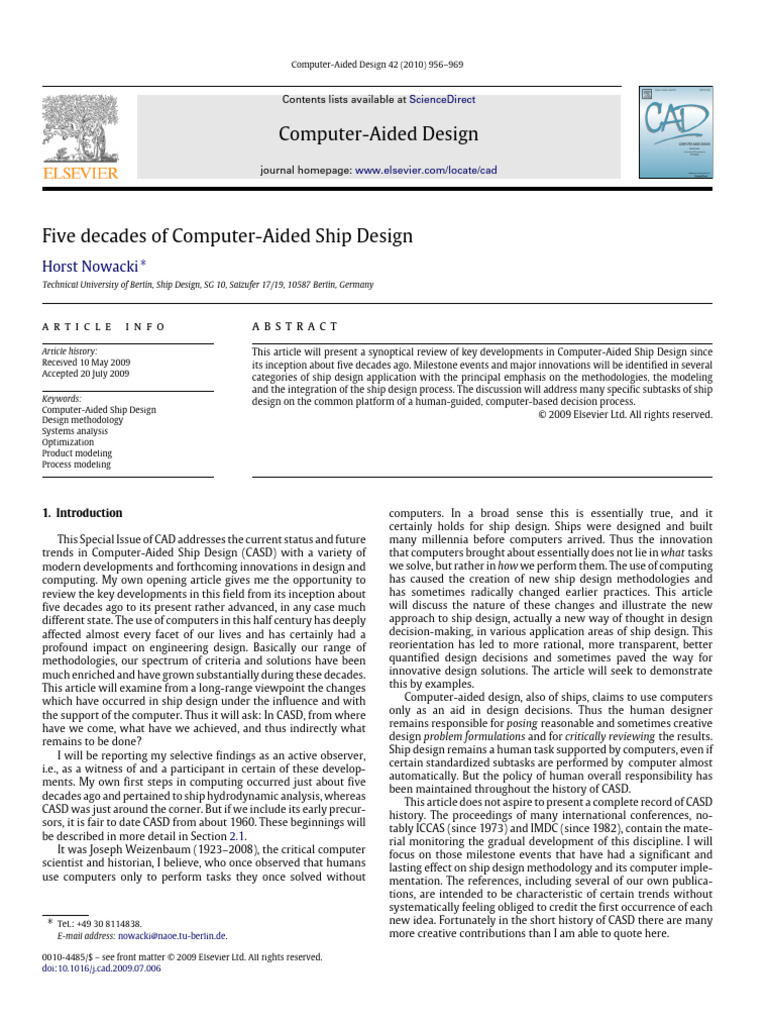 Five Decades of Computer Aided Ship Desi | PDF | Mathematical ...