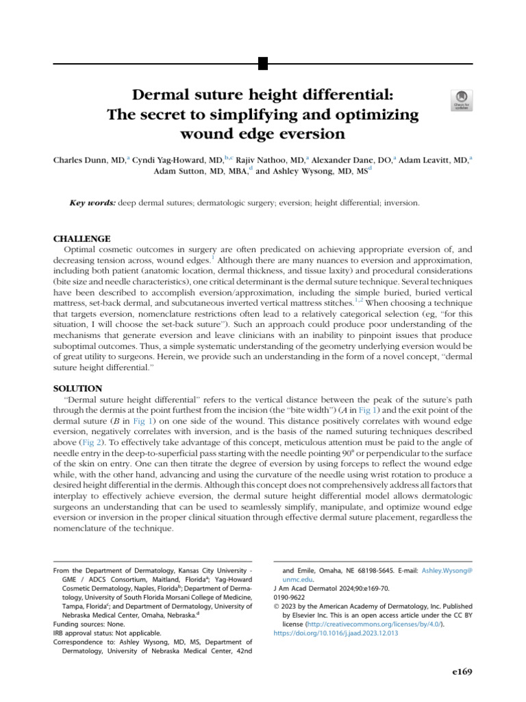 Dermal Suture Height Differential the&Xa0;Secret | PDF | Surgical ...