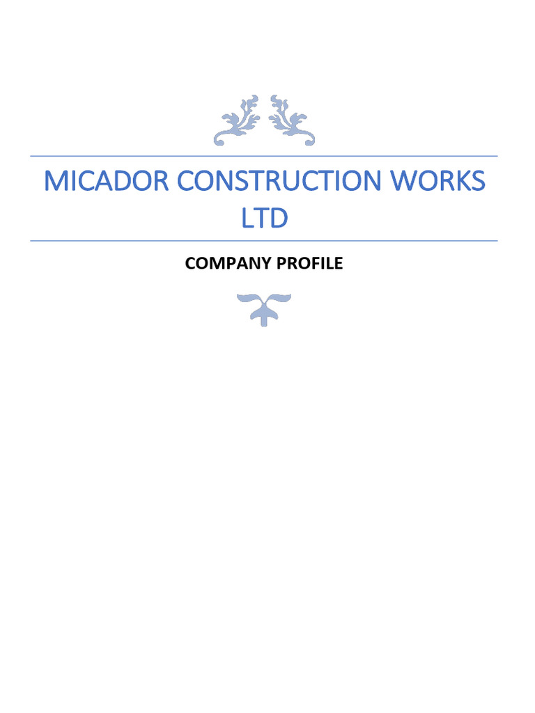 Micador Construction Company Profile | PDF | Engineering | Real Estate