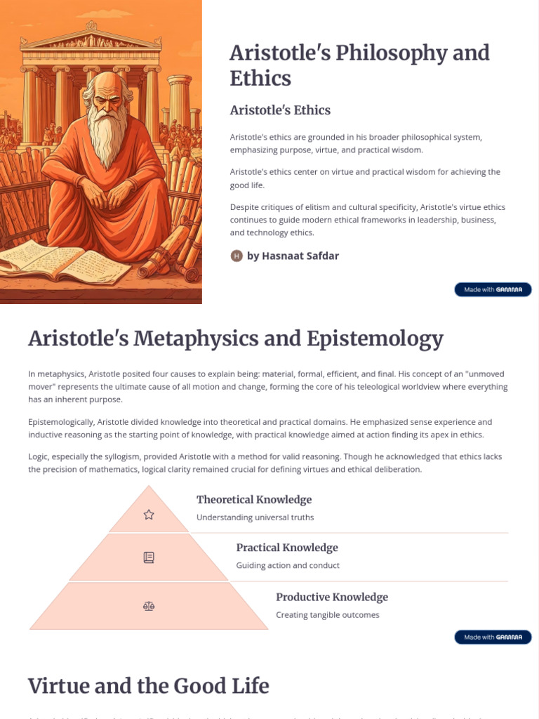 Aristotles Philosophy and Ethics | PDF | Aristotle | Reason