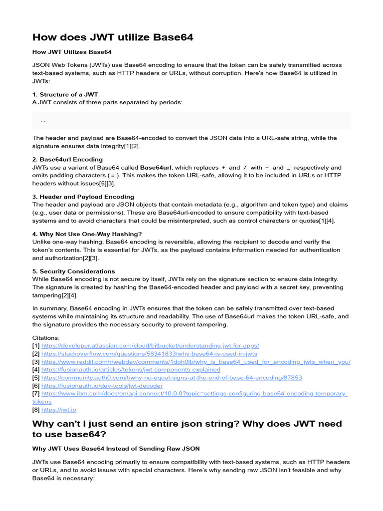 How Does JWT Utilize Base64 | PDF | Computer Data | Computing